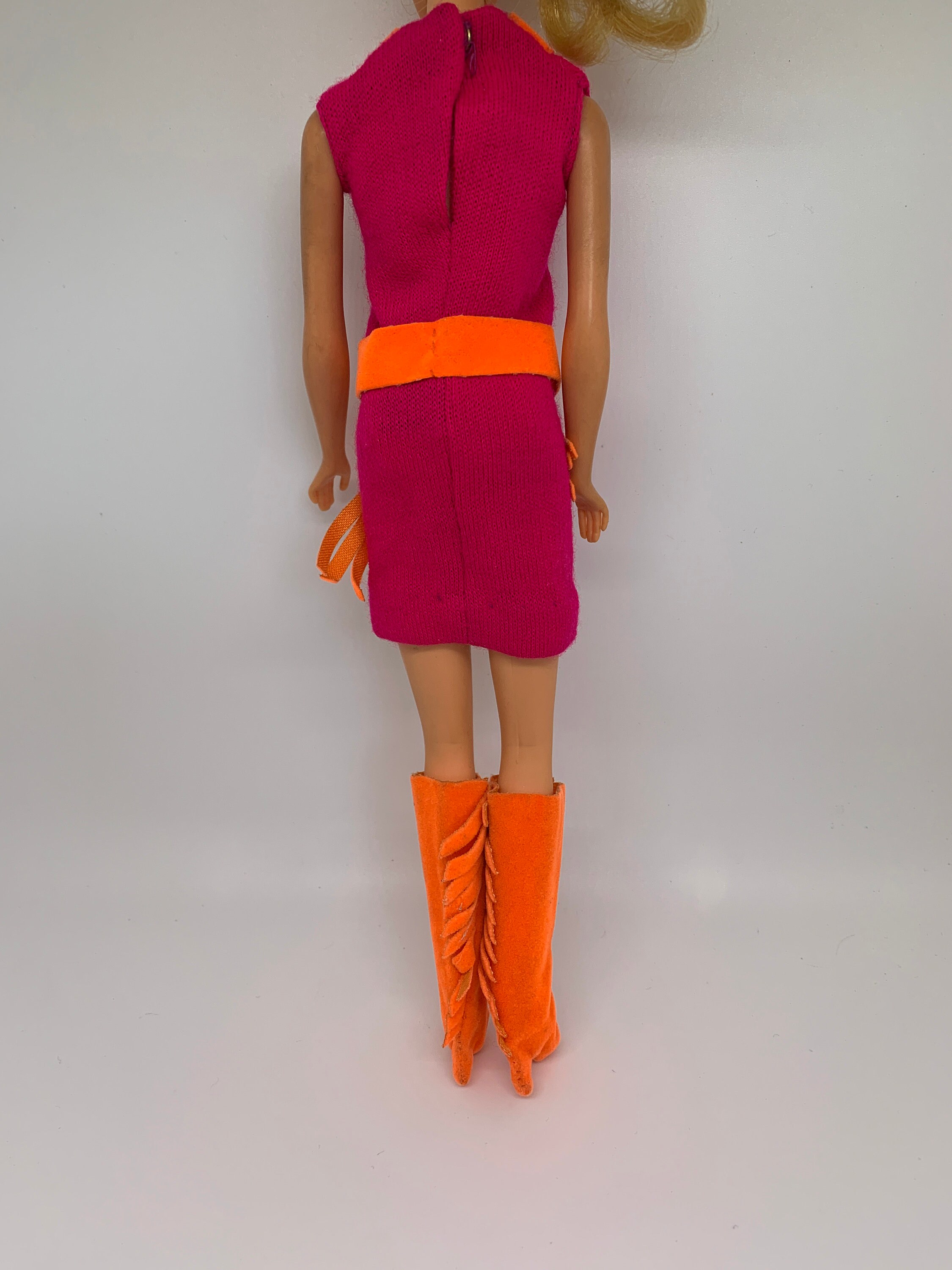 Vintage 1971-1972 Barbie Fringe Benefits Orange and Fuchsia Pink Dress ...