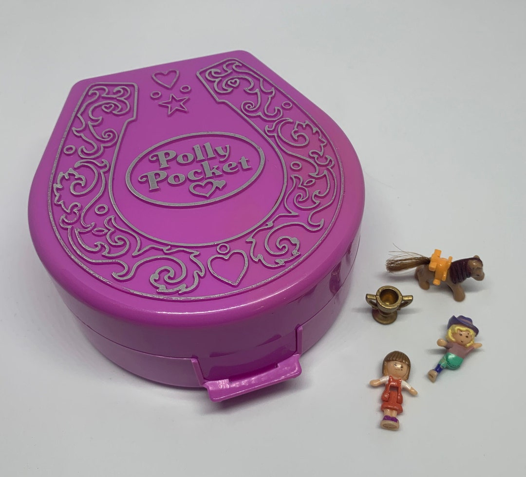 Vintage 1994 Polly Pocket Pony Riding Show, Bluebird Toys, Horseshoe ...
