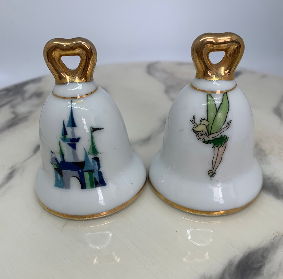 Vintage Bell Shaped Disneyland Tinker Bell and Cinderella's Castle Salt ...