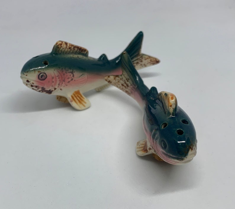Vintage Small Ceramic Rainbow Trout Fish Salt and Pepper Shakers ...