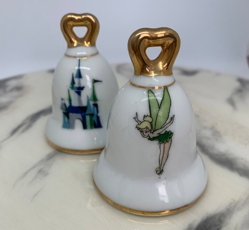 Vintage Bell Shaped Disneyland Tinker Bell and Cinderella's Castle Salt ...