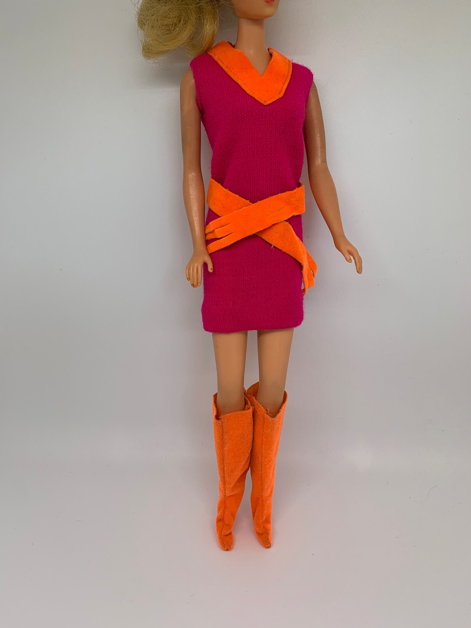 Vintage 1971-1972 Barbie Fringe Benefits Orange and Fuchsia Pink Dress ...