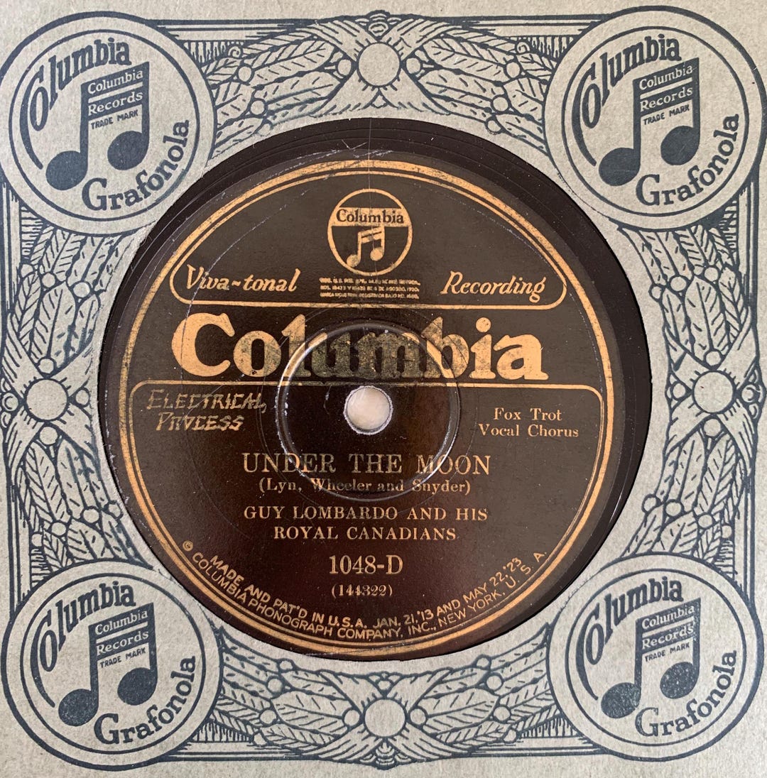 Vintage 1927 Guy Lombardo and His Royal Canadians Under the Moon/charmaine! Shellac Record W ...