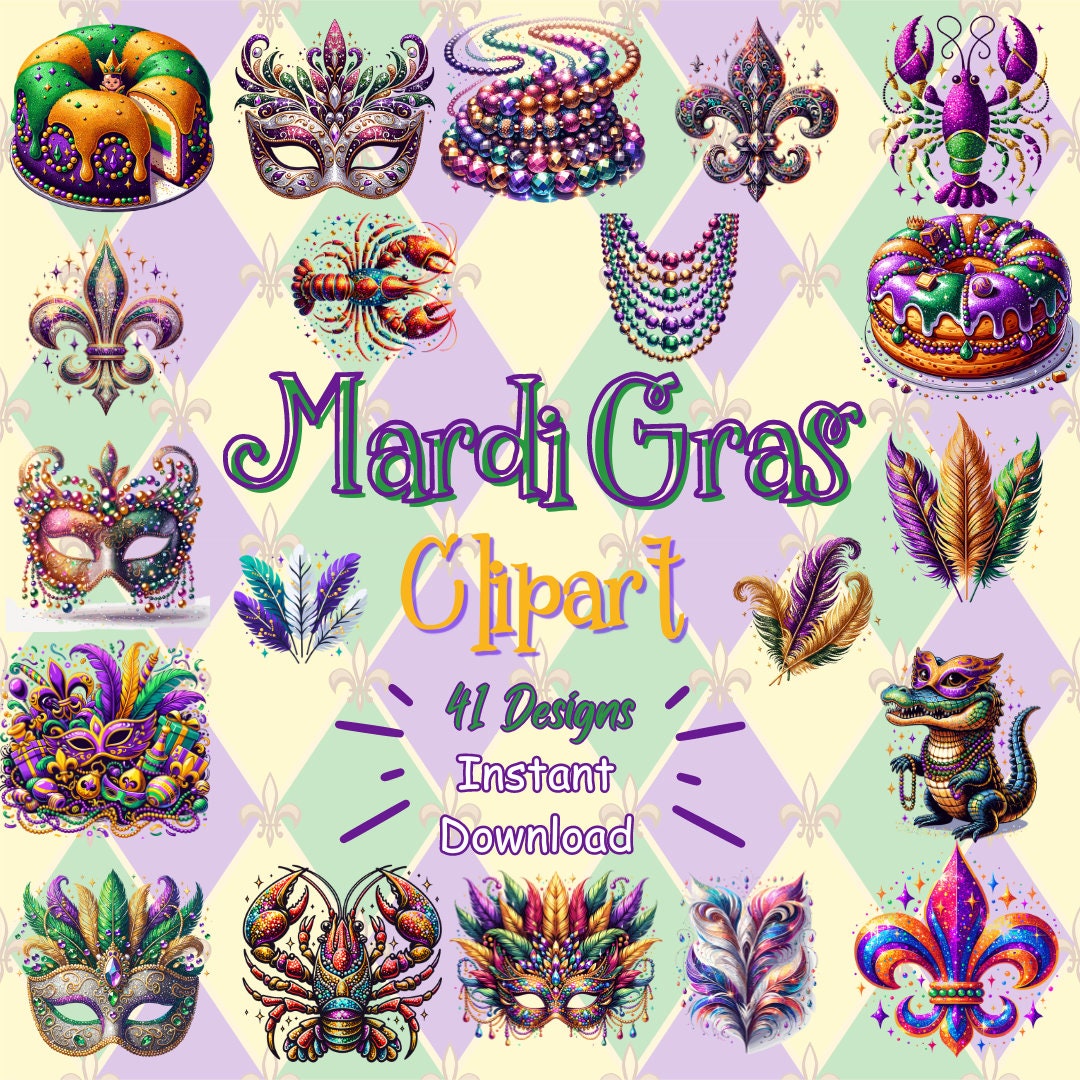 Louisiana Clipart | Mardi Gras Clipart | Glitter Fleur De Lis Clipart ...