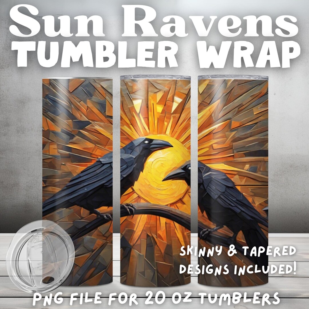 Raven Sun Tumbler Wrap: Sublimation Design (PNG Digital Download) - Etsy