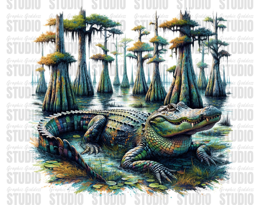 Louisiana Clipart Louisiana Swamp Alligator PNG Design Swamp PNG ...