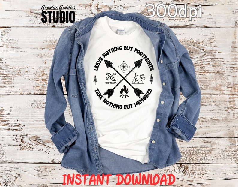 Camping Sublimation Design: Footprints & Memories PNG (digital Download ...