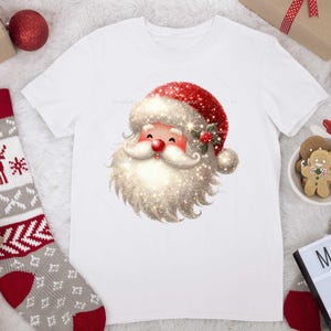 Glitter Santa PNG, Santa PNG, Christmas PNG, Retro Santa Png, Glitter ...