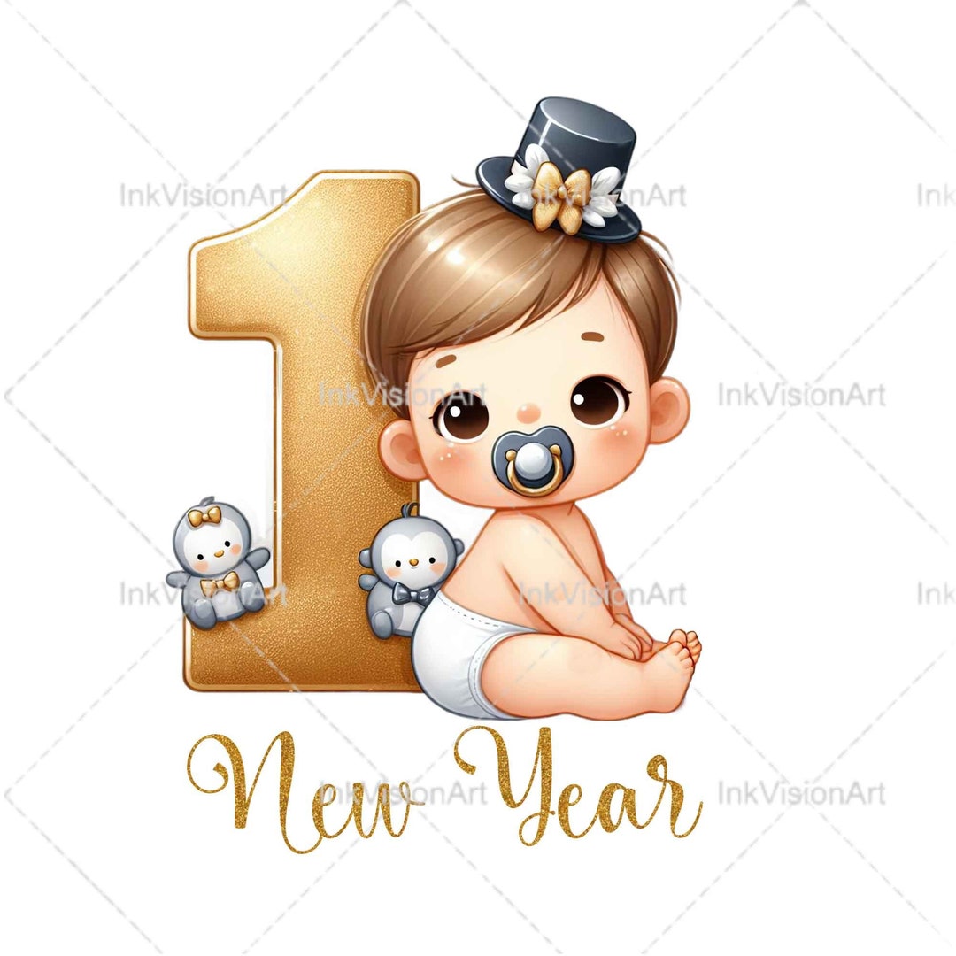 Baby's First New Year PNG, Baby's 1st New Year PNG, My 1st New Year PNG ...