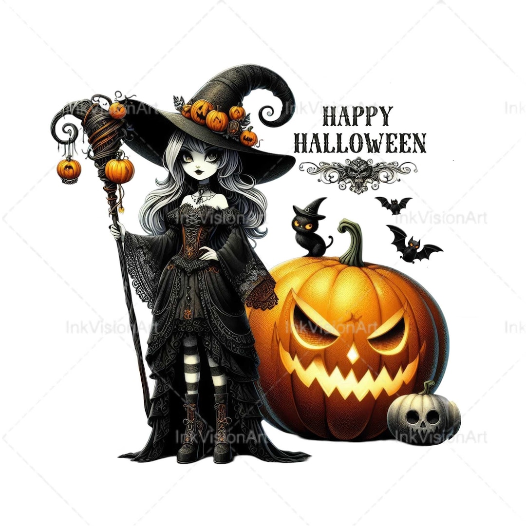 Halloween Witch PNG, Happy Halloween PNG, Gothic Witch PNG, Halloween ...