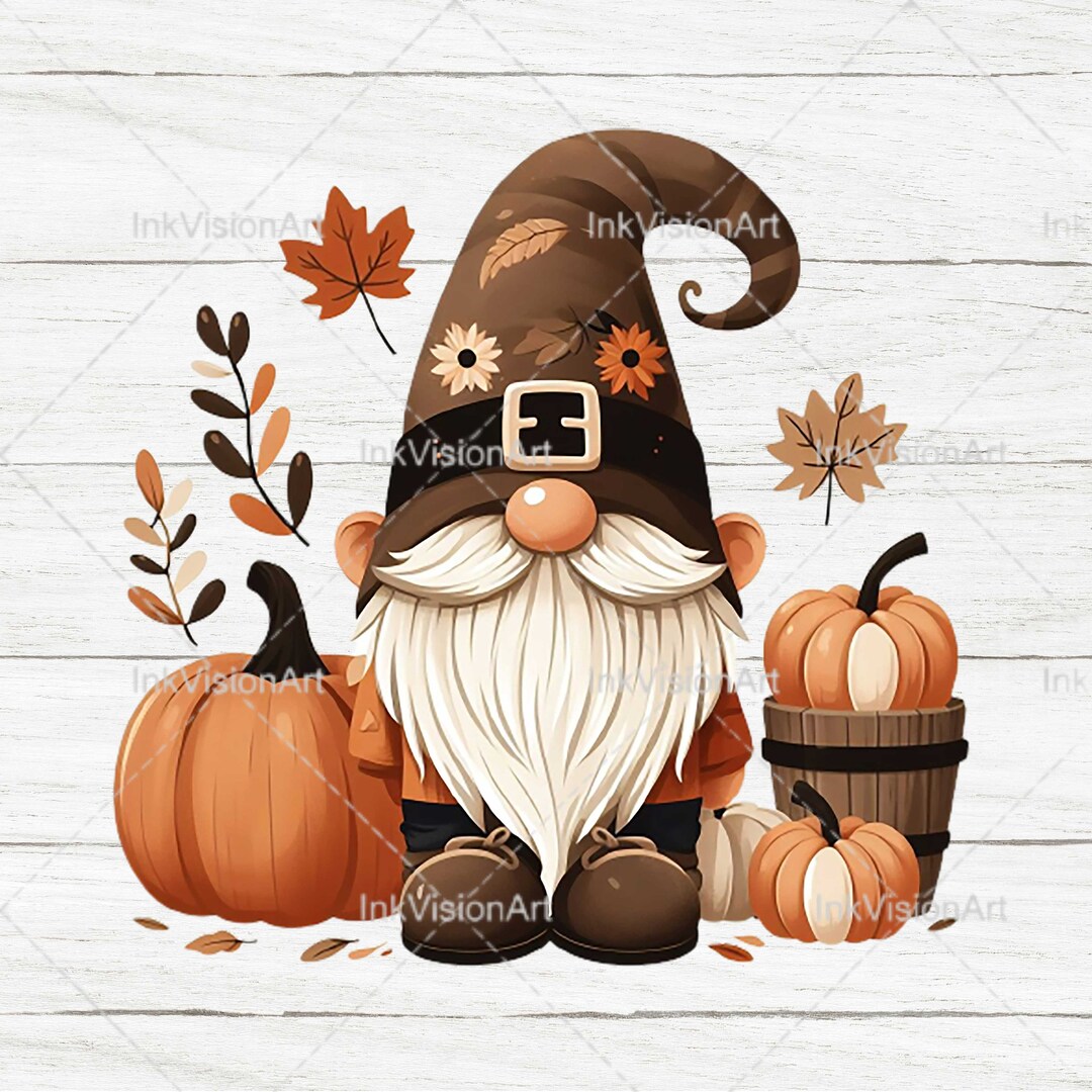 Fall Gnome PNG, Thanksgiving Gnome PNG, Gnome PNG, Gnome Decor Png ...