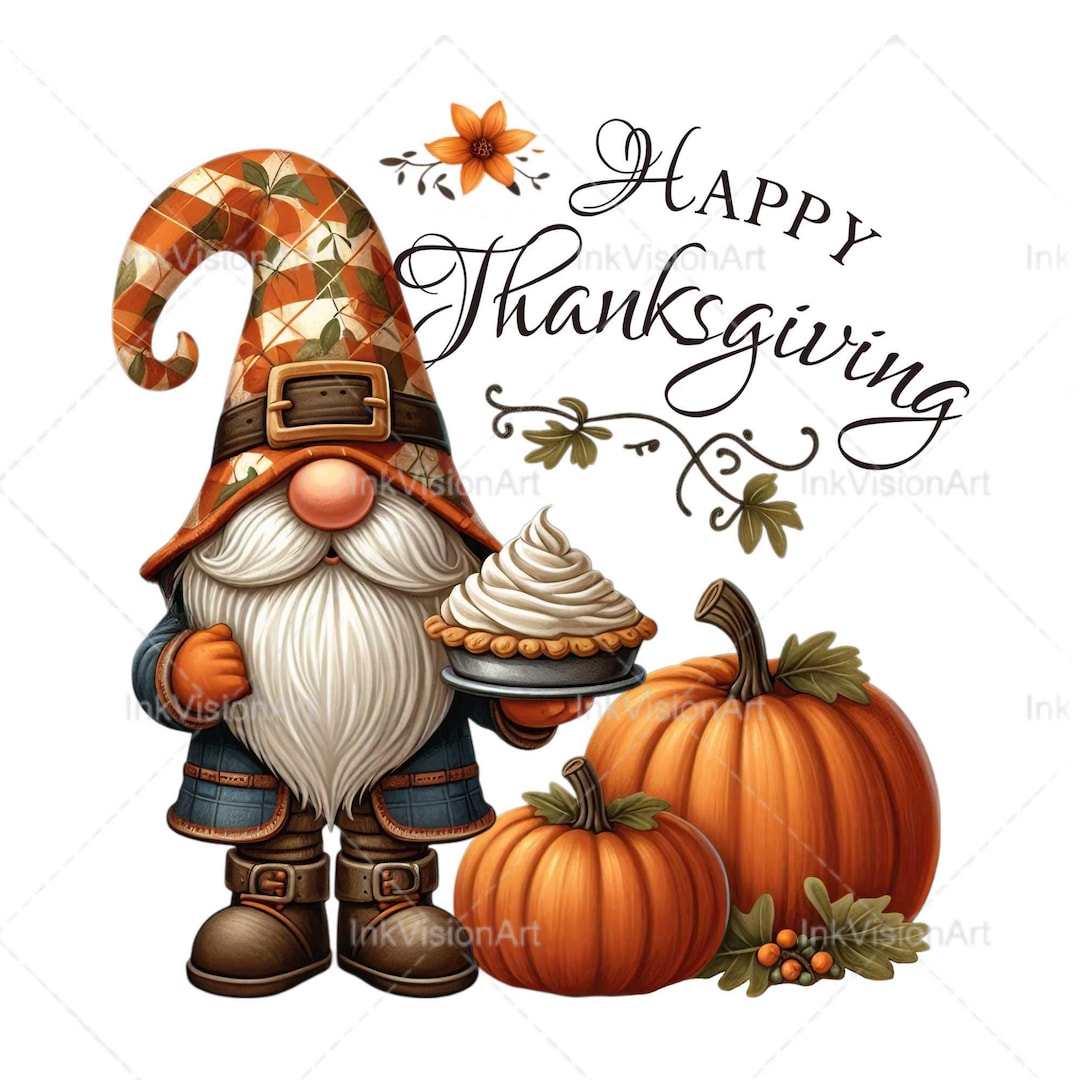 Thanksgiving Gnome PNG, Fall Gnome PNG, Gnome PNG, Happy Thanksgiving ...