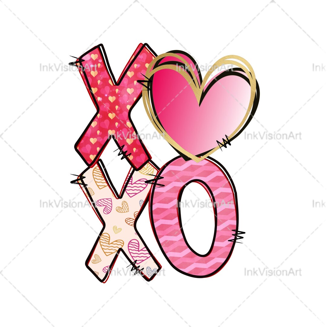 Valentines XOXO Png, Valentines PNG, Retro Valentine Png, Valentine's ...