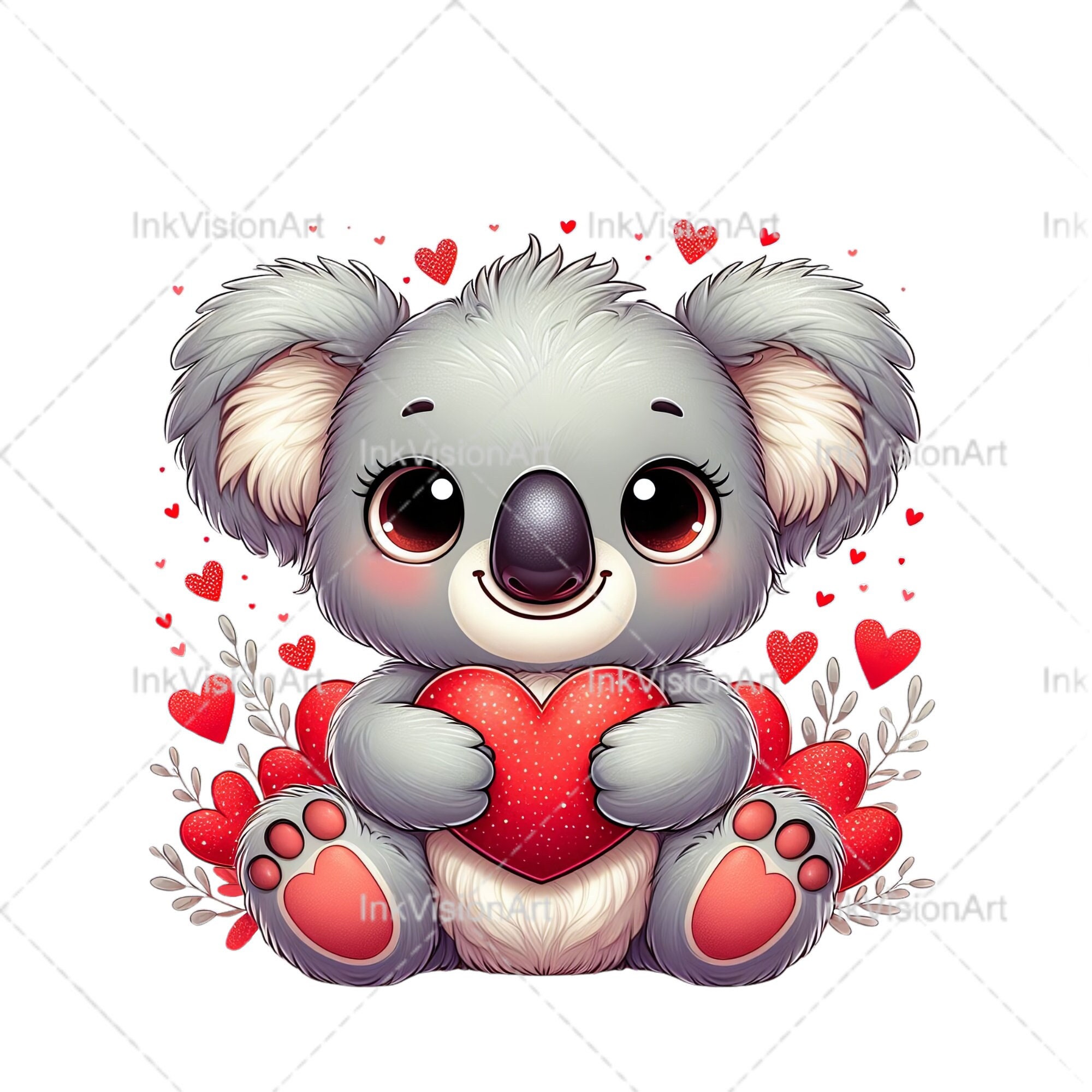 Valentine Koala PNG, Cute Koala PNG, Valentine PNG, Valentine Koala Svg ...