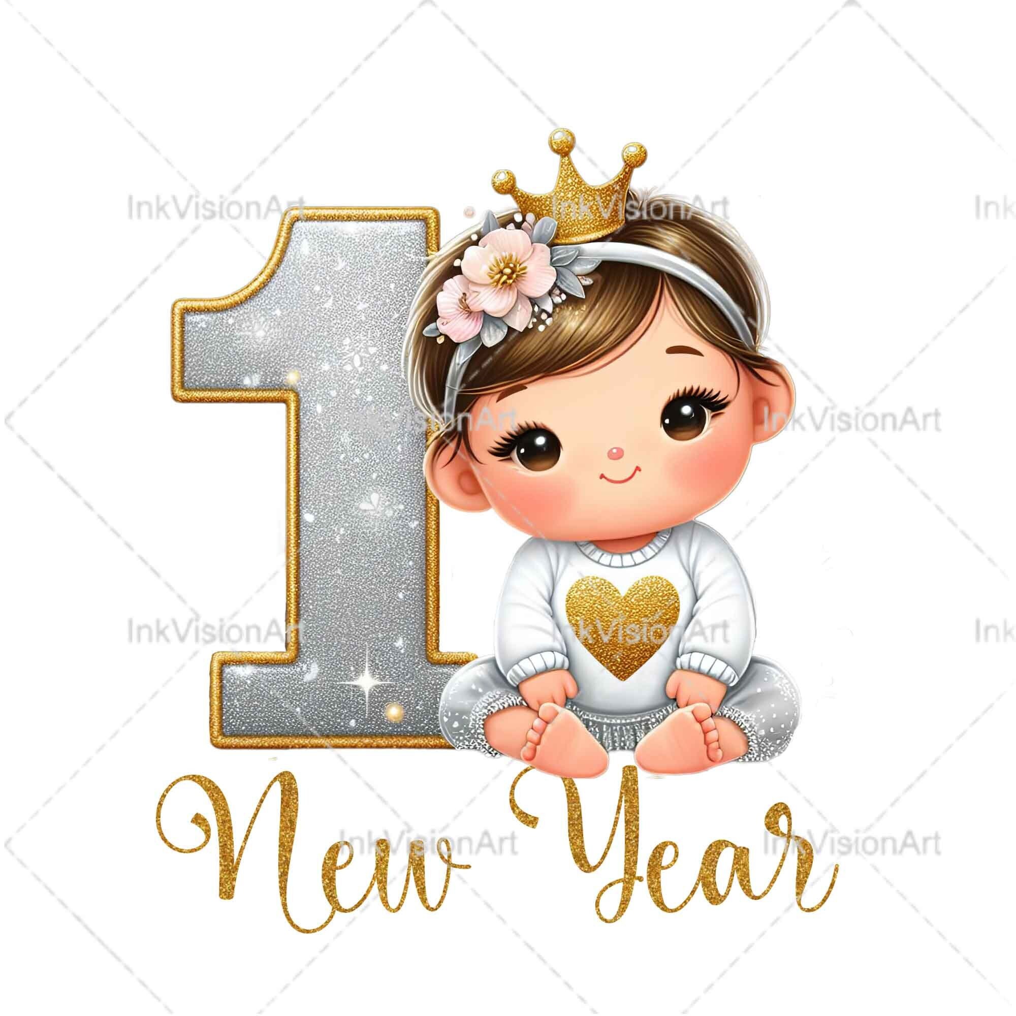 Baby's First New Year PNG, Baby's 1st New Year PNG, My 1st New Year PNG ...