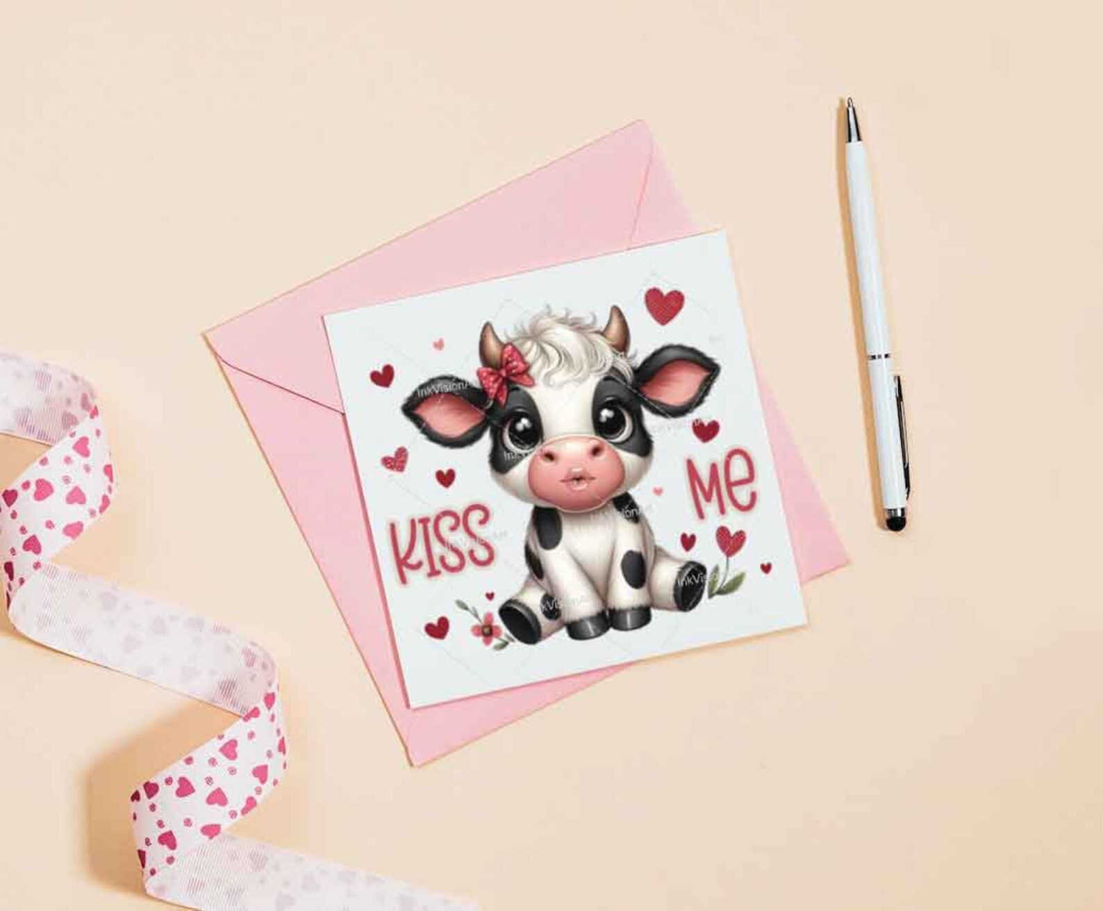 Valentine Cow PNG, Cute Cow PNG, Valentine PNG, Valentine Kiss Me Png ...