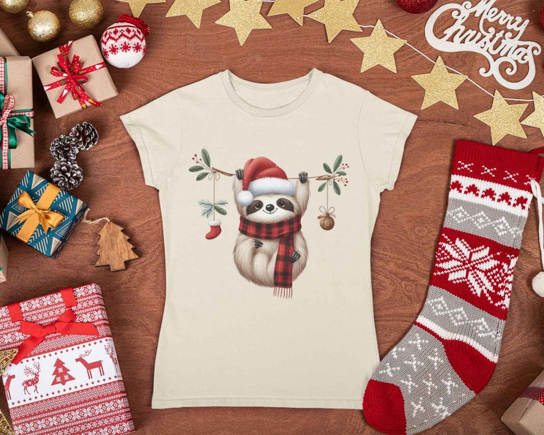 Cute Christmas Sloth PNG, Sloth PNG, Christmas Sloth PNG, Cute Sloth ...