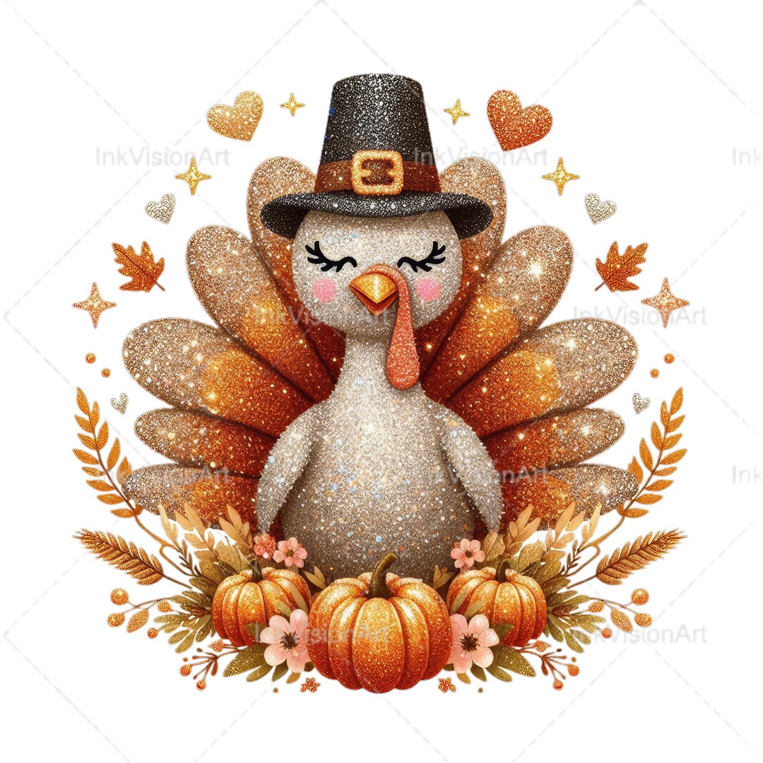 Glitter Turkey PNG, Glitter Thanksgiving Png, Thanksgiving Turkey Png ...