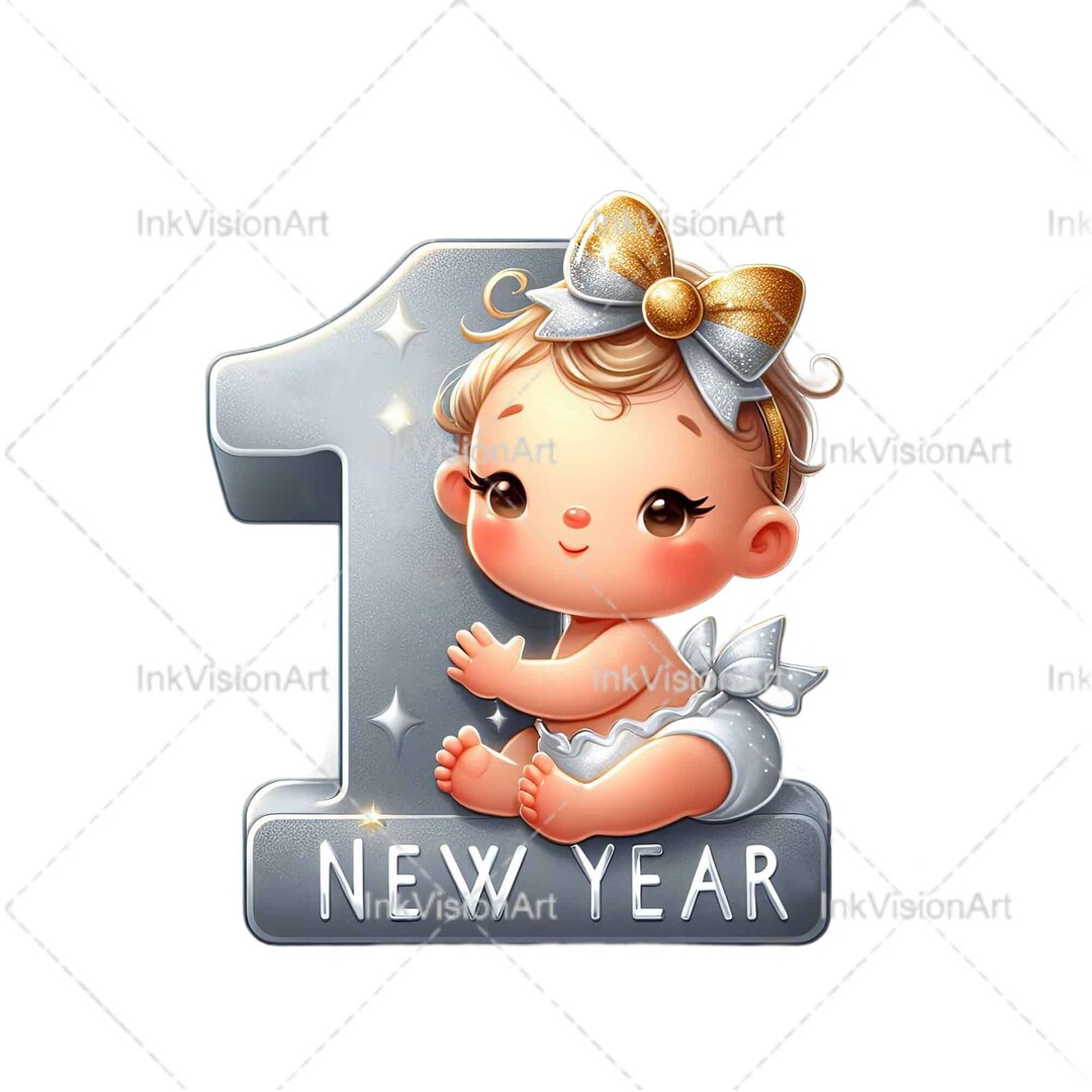 Baby's First New Year PNG, Baby's 1st New Year PNG, My 1st New Year PNG ...