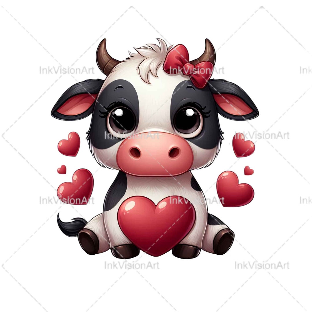 Valentine Cow PNG, Cute Cow PNG, Valentine PNG, Valentine Cow Svg, Cute ...