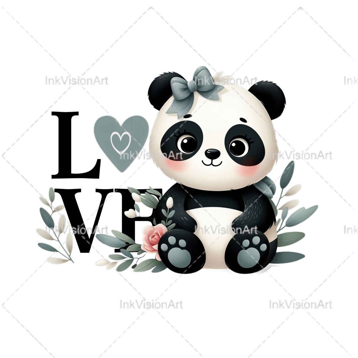 Valentine Panda PNG, Cute Panda PNG, Valentine PNG, Valentine Panda Svg ...