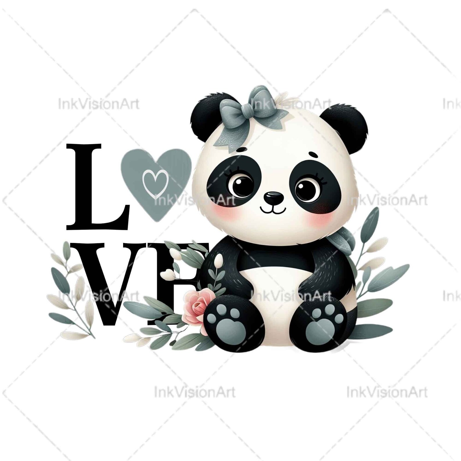 Valentine Panda PNG, Cute Panda PNG, Valentine PNG, Valentine Panda Svg ...