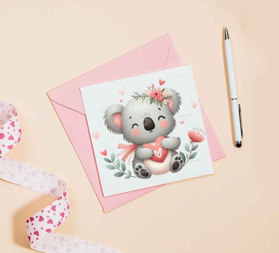 Valentine Koala PNG, Cute Koala PNG, Valentine PNG, Valentine Koala Svg ...