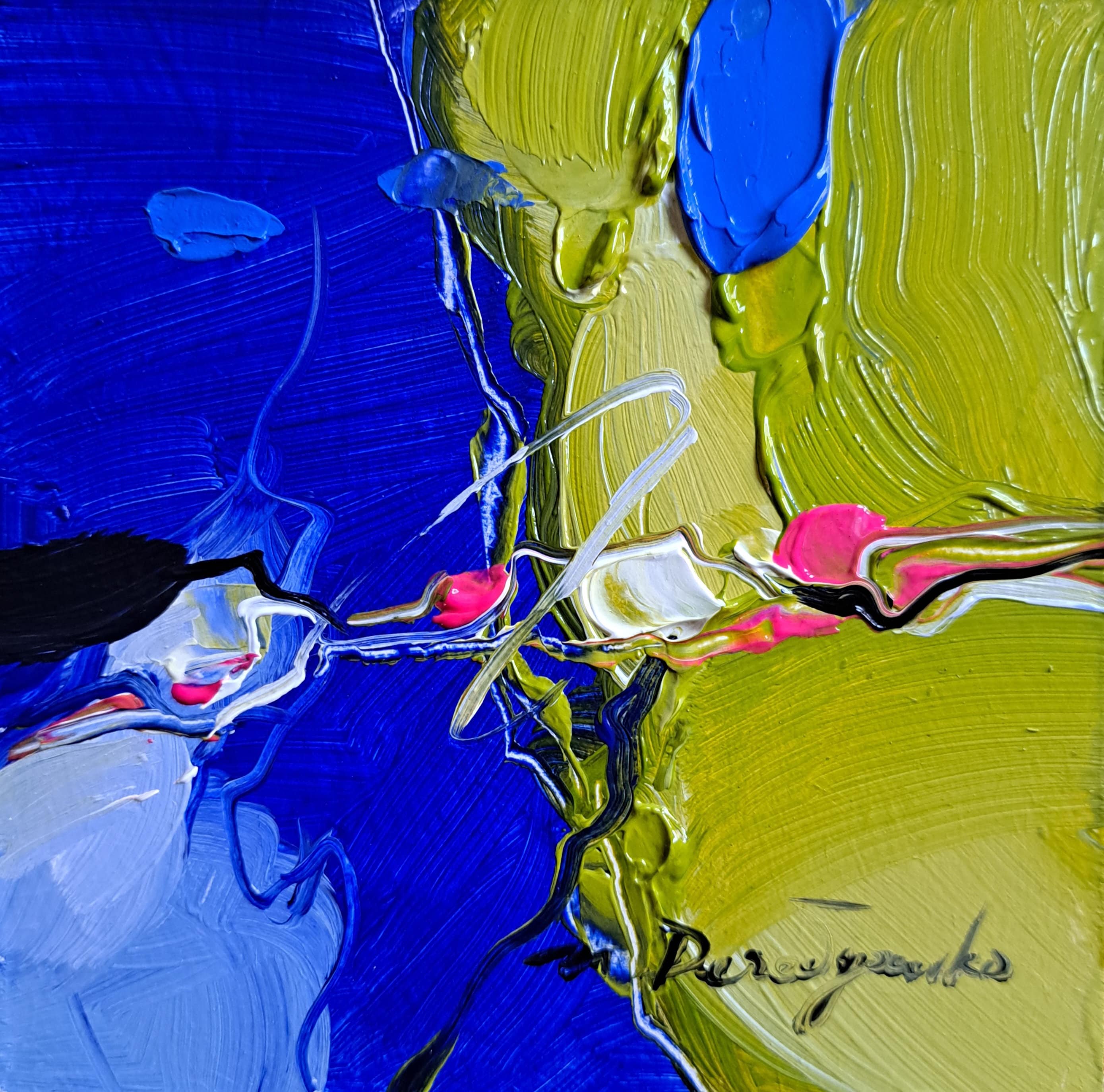 Small Painting Abstract Artwork Original Framed 4x4, Art Abstract ...