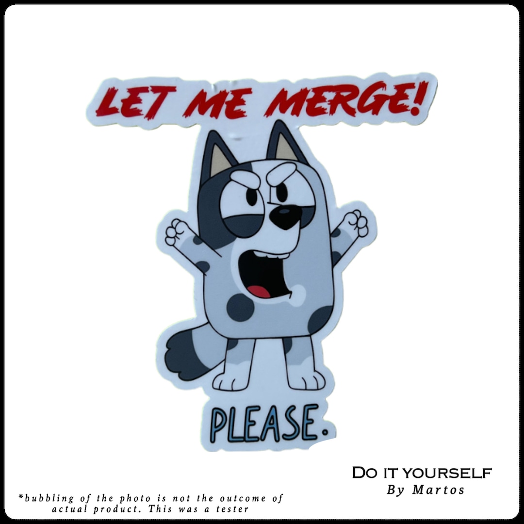 Blue Muffins Let Me Merge Sticker| Blue Car Decal | Funny Car Decal ...