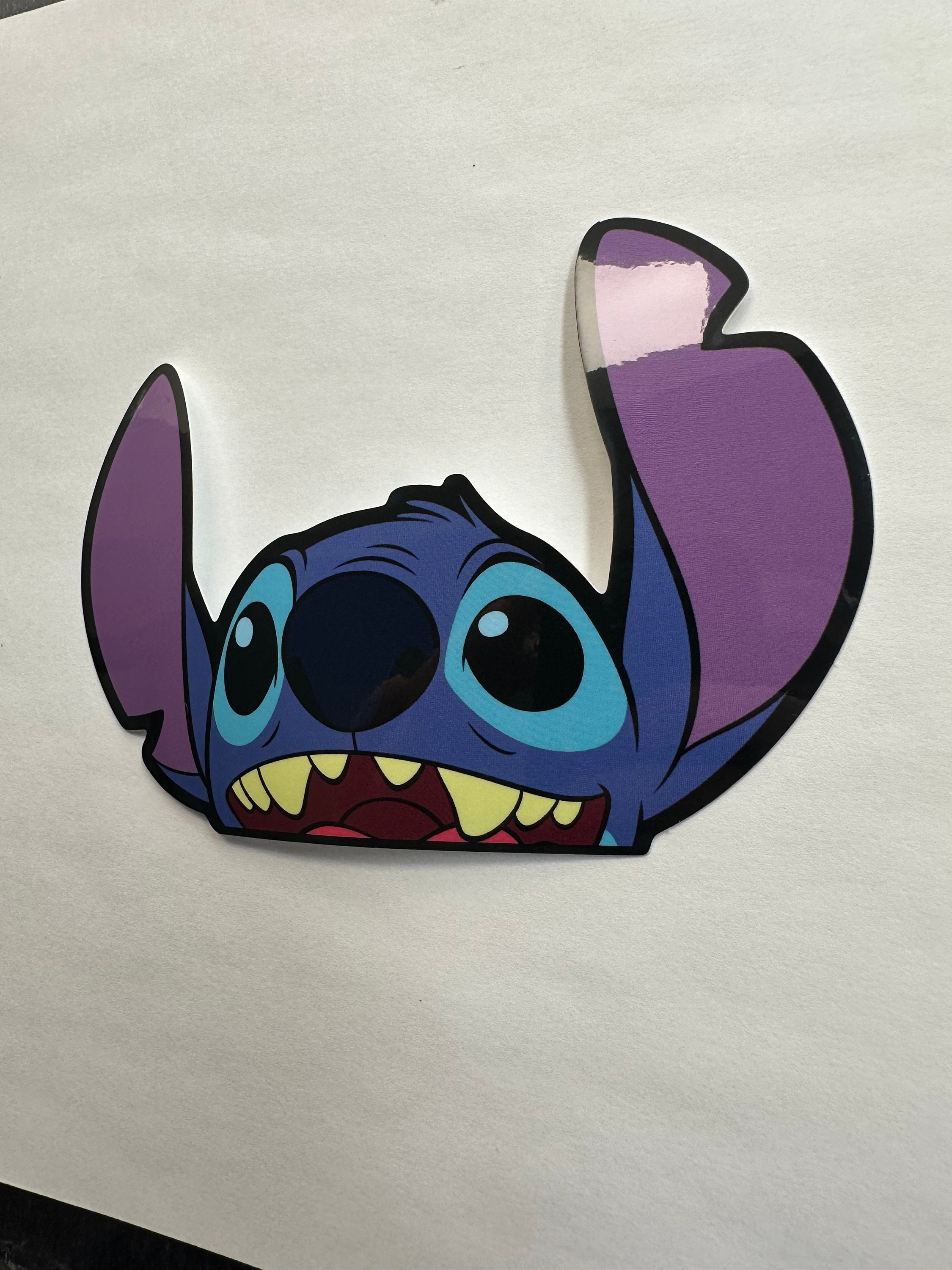 Cute Funny Stitch Sticker Vinyl Stitch Decal Blue Alien Peeker Sticker ...