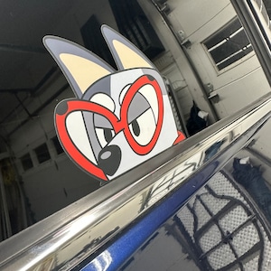 Blue Muffins Peeker Dog Peeker Stickers Funny Decal Car Sticker Truck ...