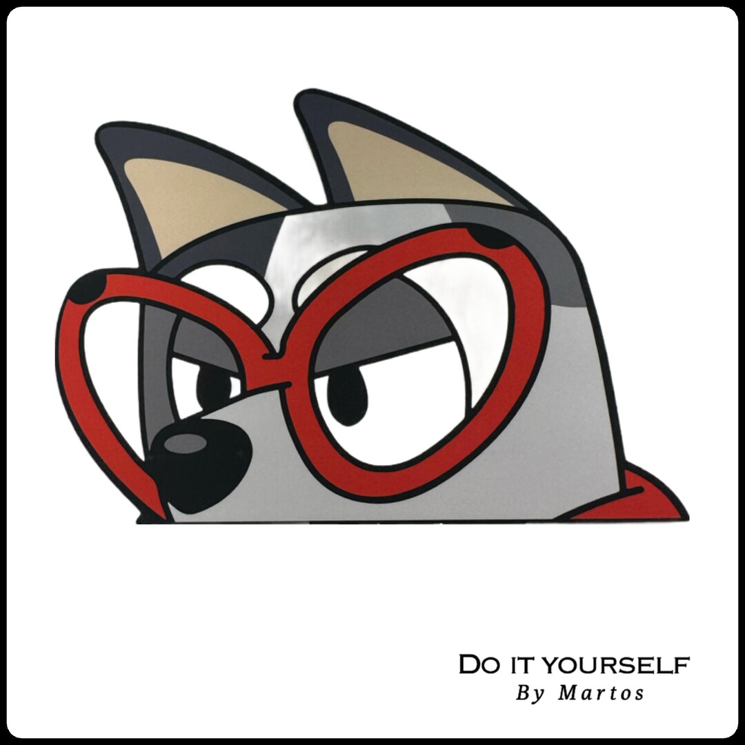 Blue Muffins Peeker Dog Peeker Stickers Funny Decal Car Sticker Truck ...