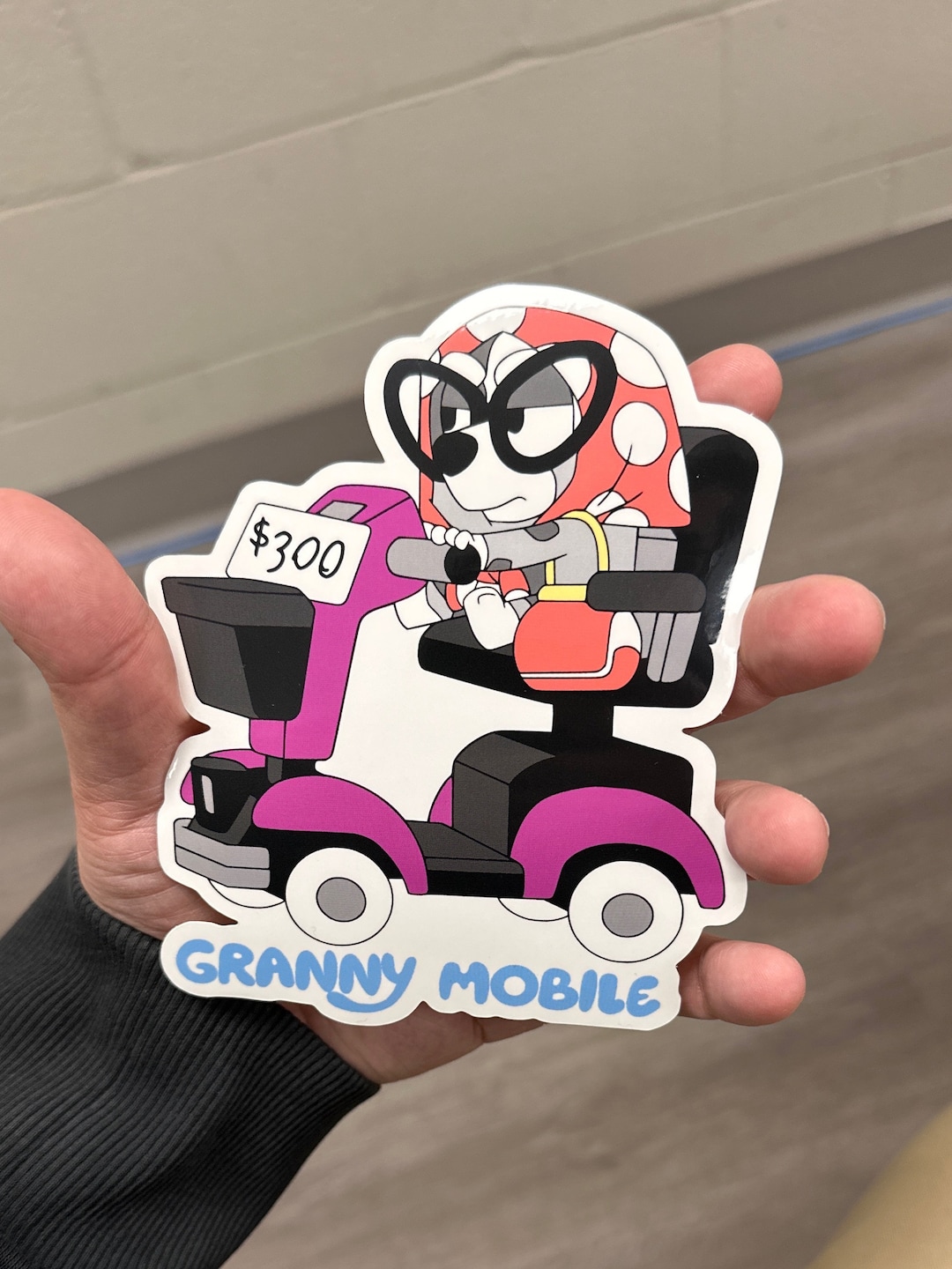 Granny Mobile Muffin Dog| Family Peeker Stickers| Funny Decal | Car ...