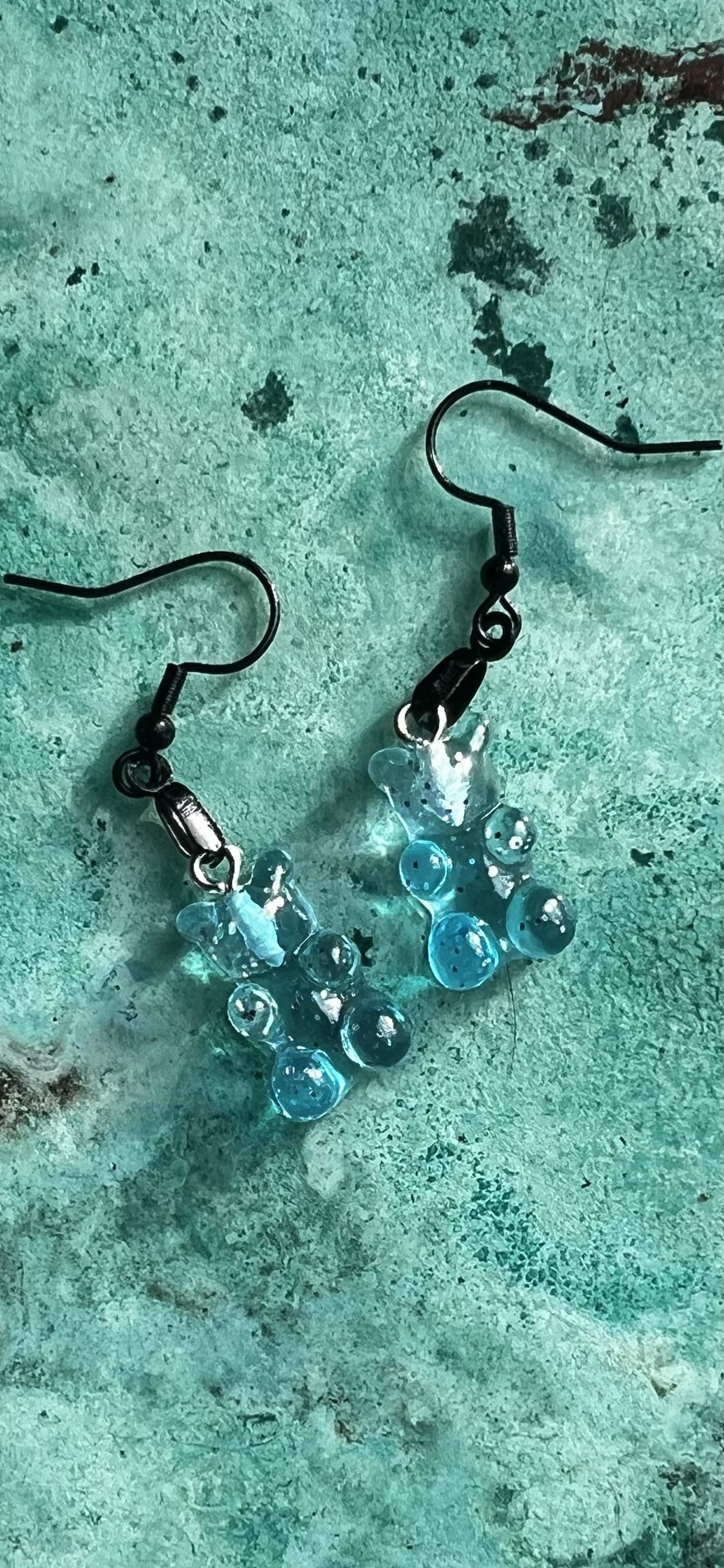 Gummy Bear Earrings Gummy Bear Gradient Glitter Resin Dangle Earrings Cute Earrings
