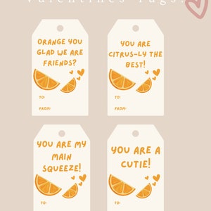 Valentines Day Printable, Orange Valentines, Cutie Valentines, Non ...
