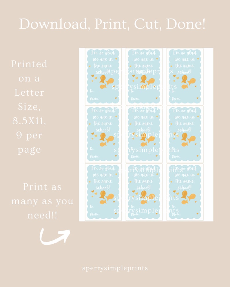 Goldfish Valentine, Class Party Valentine, Class Valentine, Non-candy ...