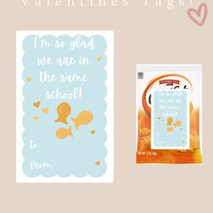 Goldfish Valentine, Class Party Valentine, Class Valentine, Non-candy ...