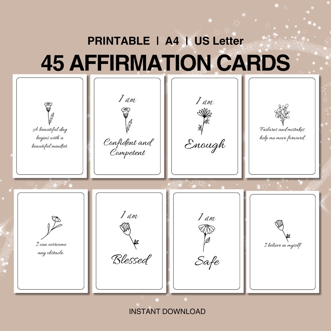 45 Printable Daily Affirmation Cards Powerful Manifestation Cards ...