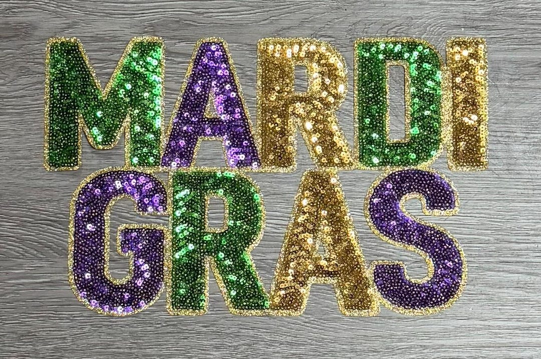 Mardi Gras Patch, Sequin Mardi Gras Patch, Sequin Patch, Carnival Patch ...
