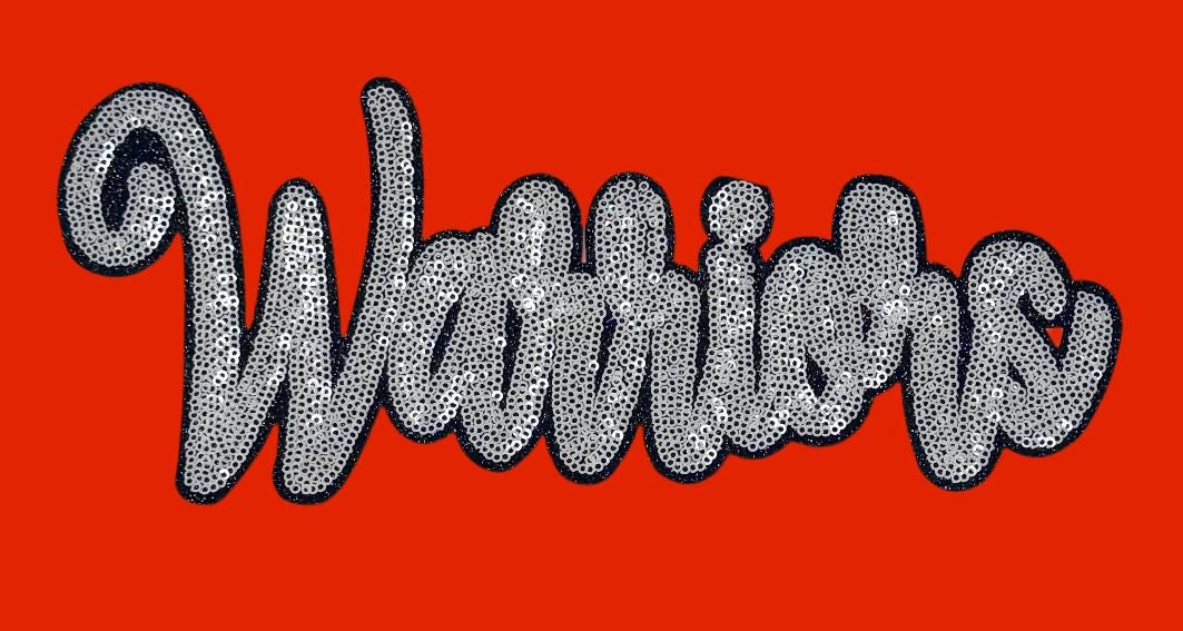 Sequin Warriors Patch: Iron-on Game Day Mascot Patch (11 Inches) - Etsy