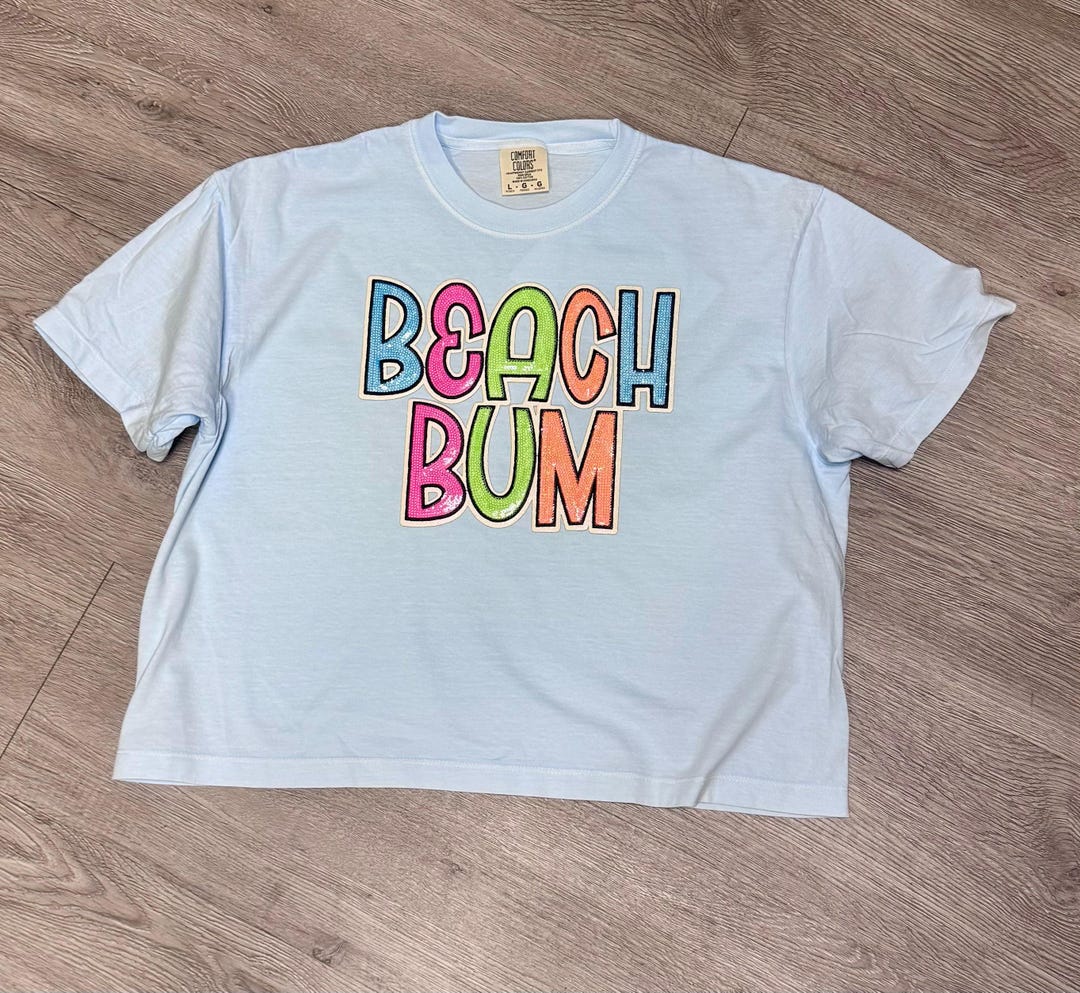 Beach Bum Sequin Patch: White Glitter Iron-on Applique - Etsy