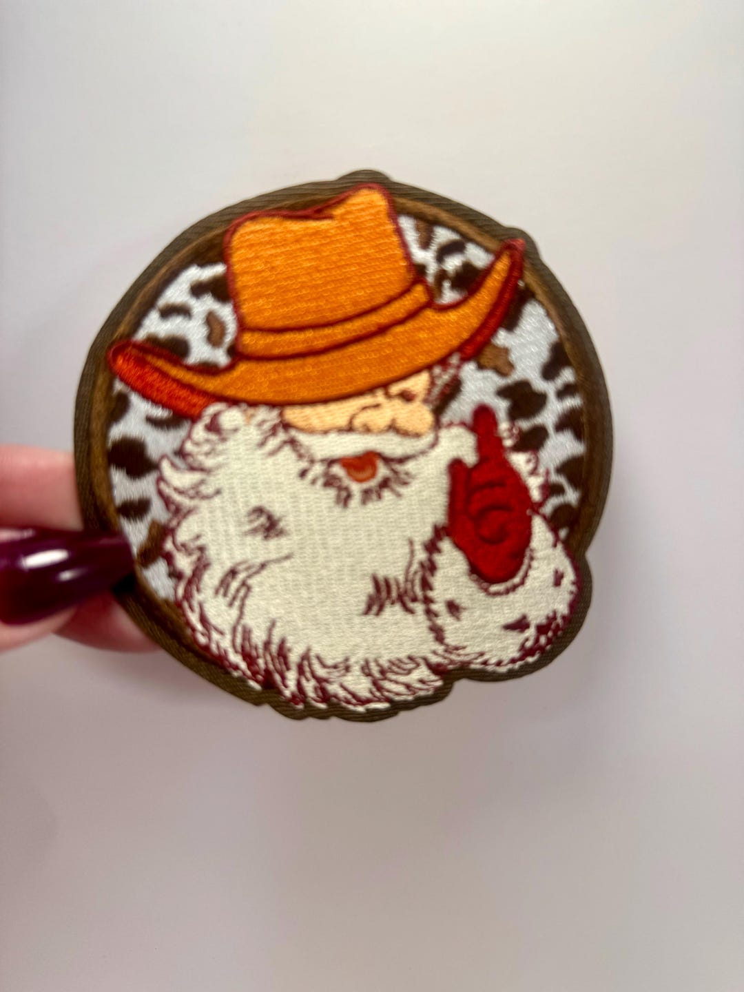 Cowboy Santa Embroidered Patch: Western Christmas Iron-on Applique - Etsy