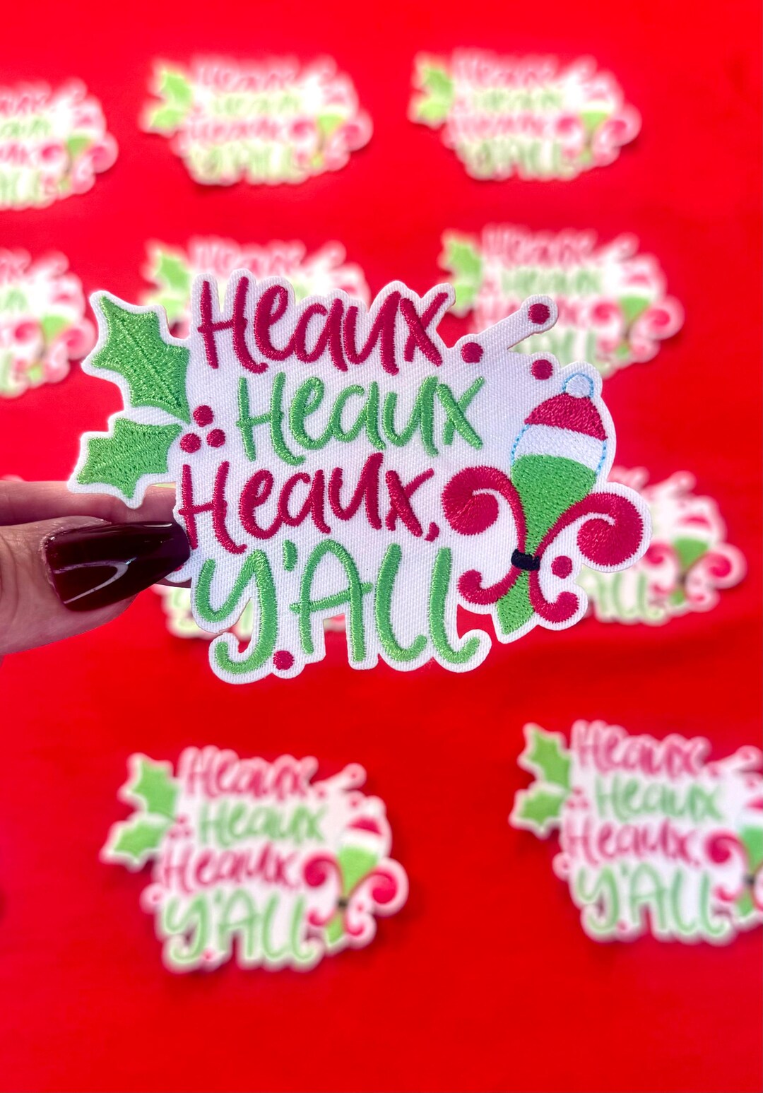 Heaux Y'all Embroidered Christmas Patch, Louisiana Iron-on - Etsy