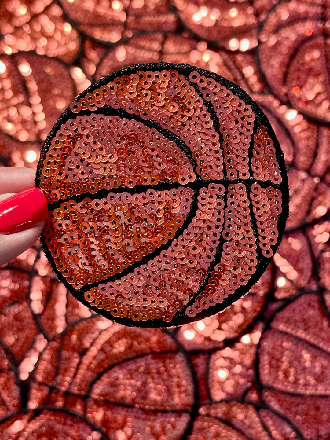 Basketball Patch, Sequin Patch, Basketball Hat Patch, Trucker Hat Patch, Iron on Patch, Game Day ...