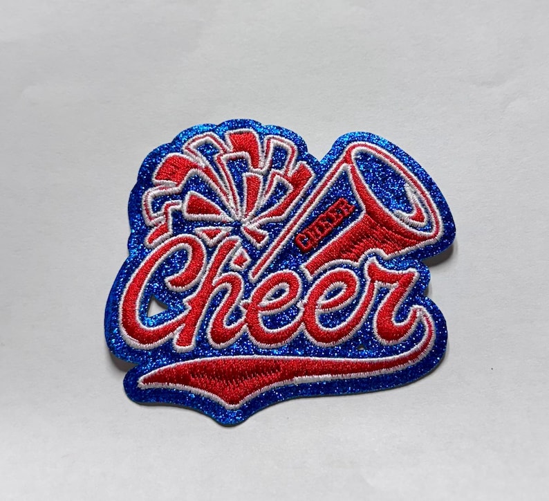 Cheer Embroidered Glitter Patch: Iron-on DIY Applique (3.5 Inch) - Etsy
