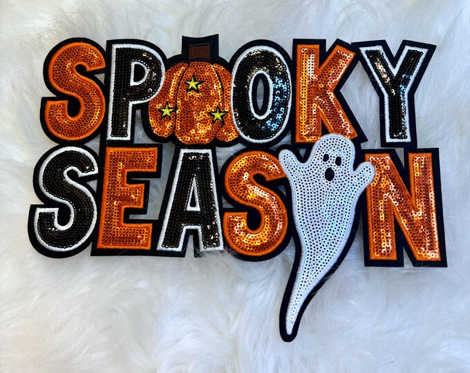 Sequin Halloween Patch: Spooky Season Iron-on Applique (11x9in) - Etsy