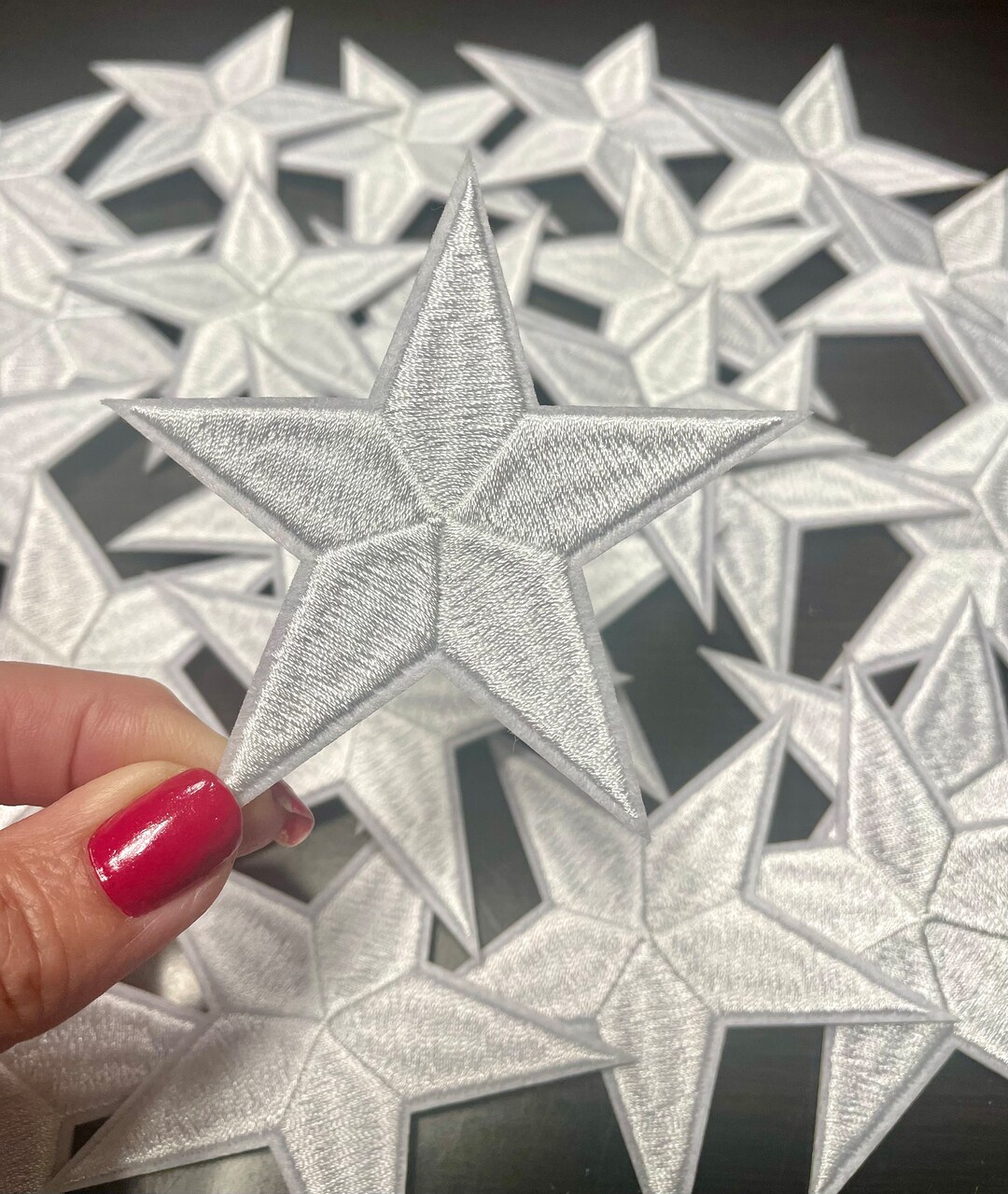 Star Patch, Embroidered Star Patch, White 3",iron on Patch, DIY ...