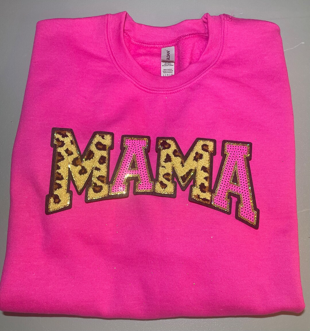 Mama Leopard and Sequin Patch, Mama Patch, Sequin and Leopard Iron on ...