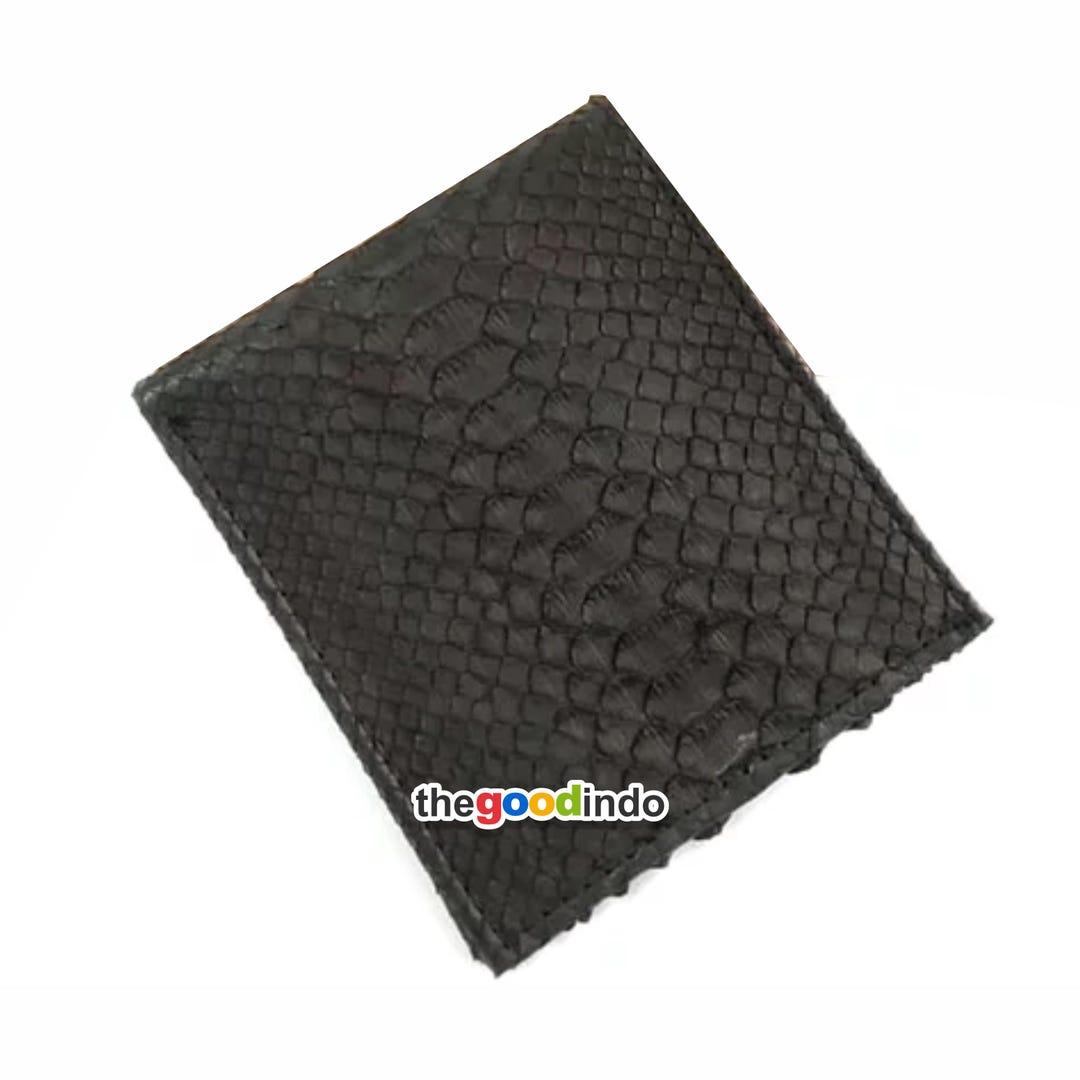 Genuine Real Python Snake Skin Leather Bifold Handmade Wallet Black ...