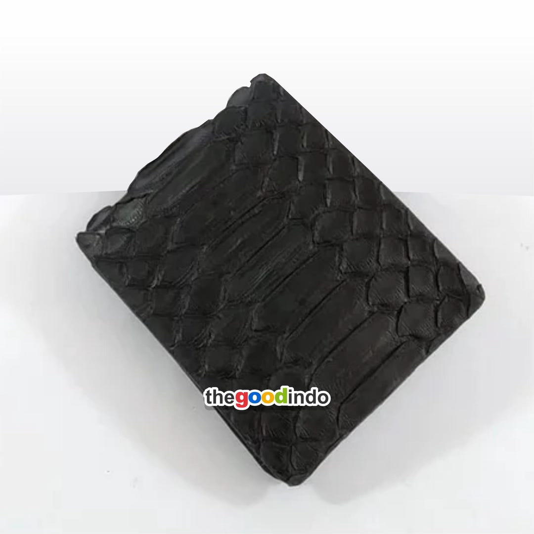 Genuine Real Python Snake Skin Leather Bifold Handmade Wallet Black ...